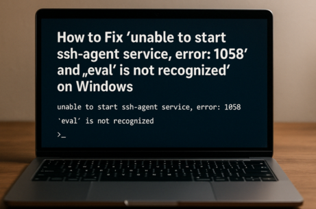 How to Fix "unable to start ssh-agent service, error: 1058" and "'eval' is not recognized" on ...