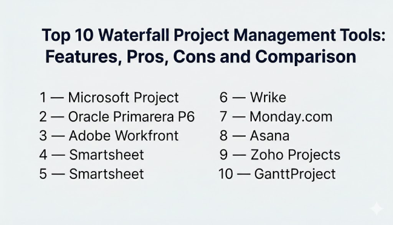 Top 10 Waterfall Project Management Tools: Features, Pros, Cons and ...