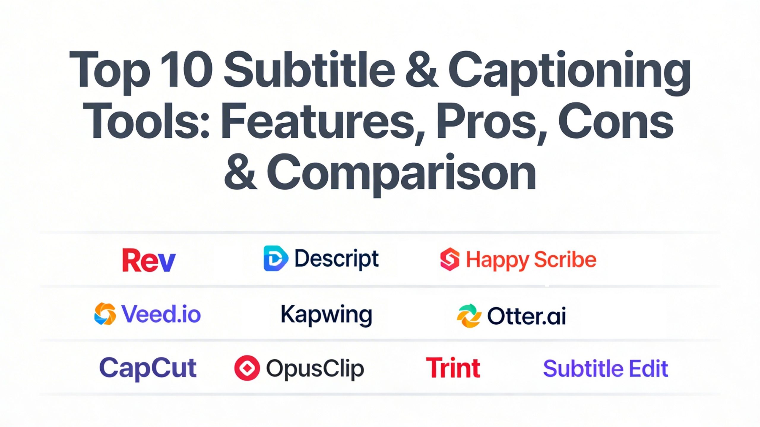 Top 10 Subtitle & Captioning Tools: Features, Pros, Cons & Comparison ...
