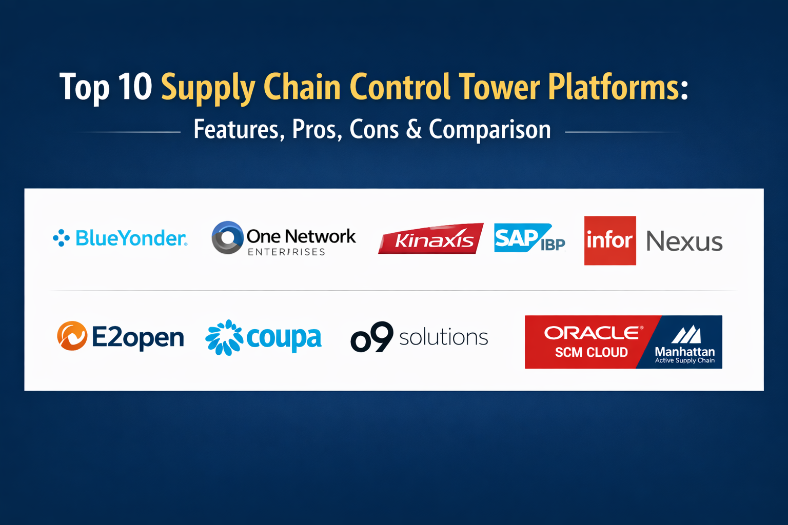 Top 10 Supply Chain Control Tower Platforms: Features, Pros, Cons ...