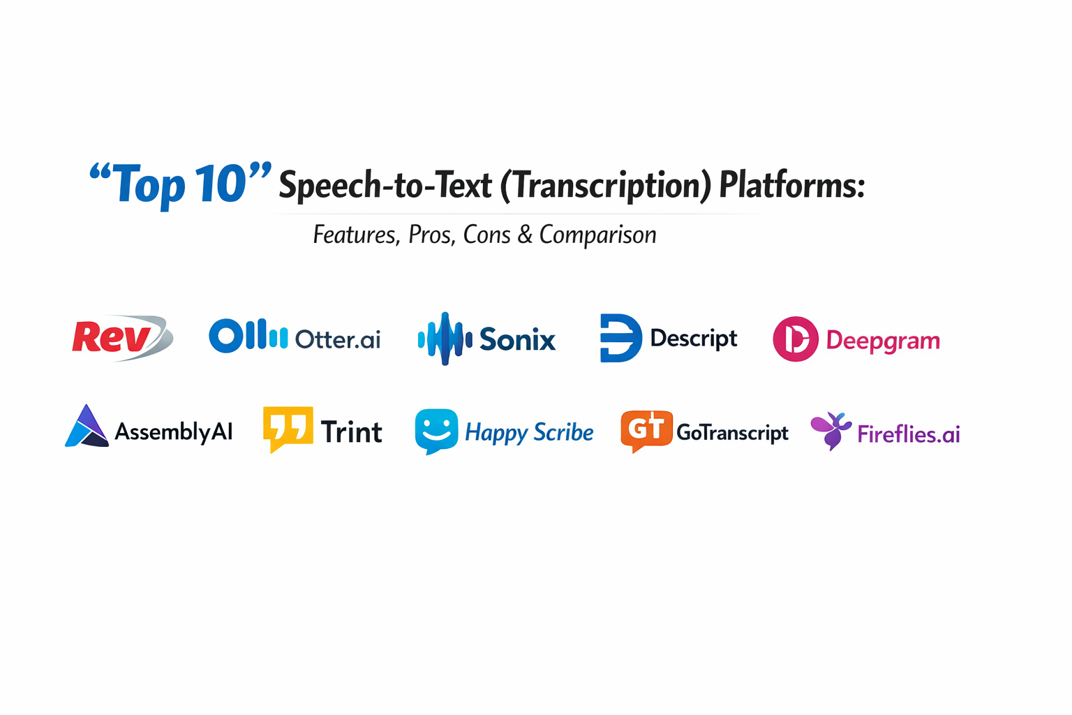 Top 10 Speech-to-Text (Transcription) Platforms: Features, Pros, Cons ...