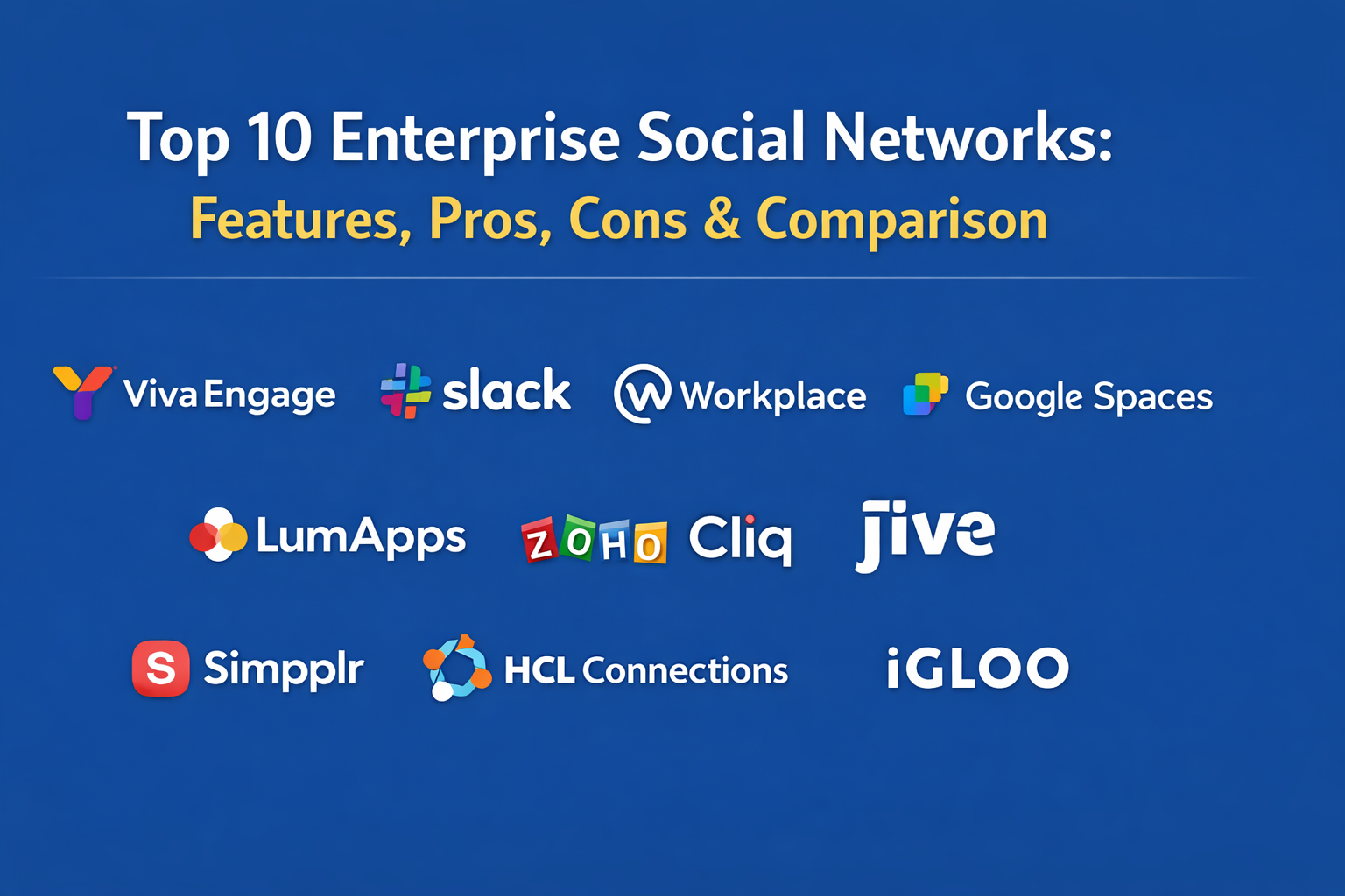 Top 10 Enterprise Social Networks: Features, Pros, Cons & Comparison ...