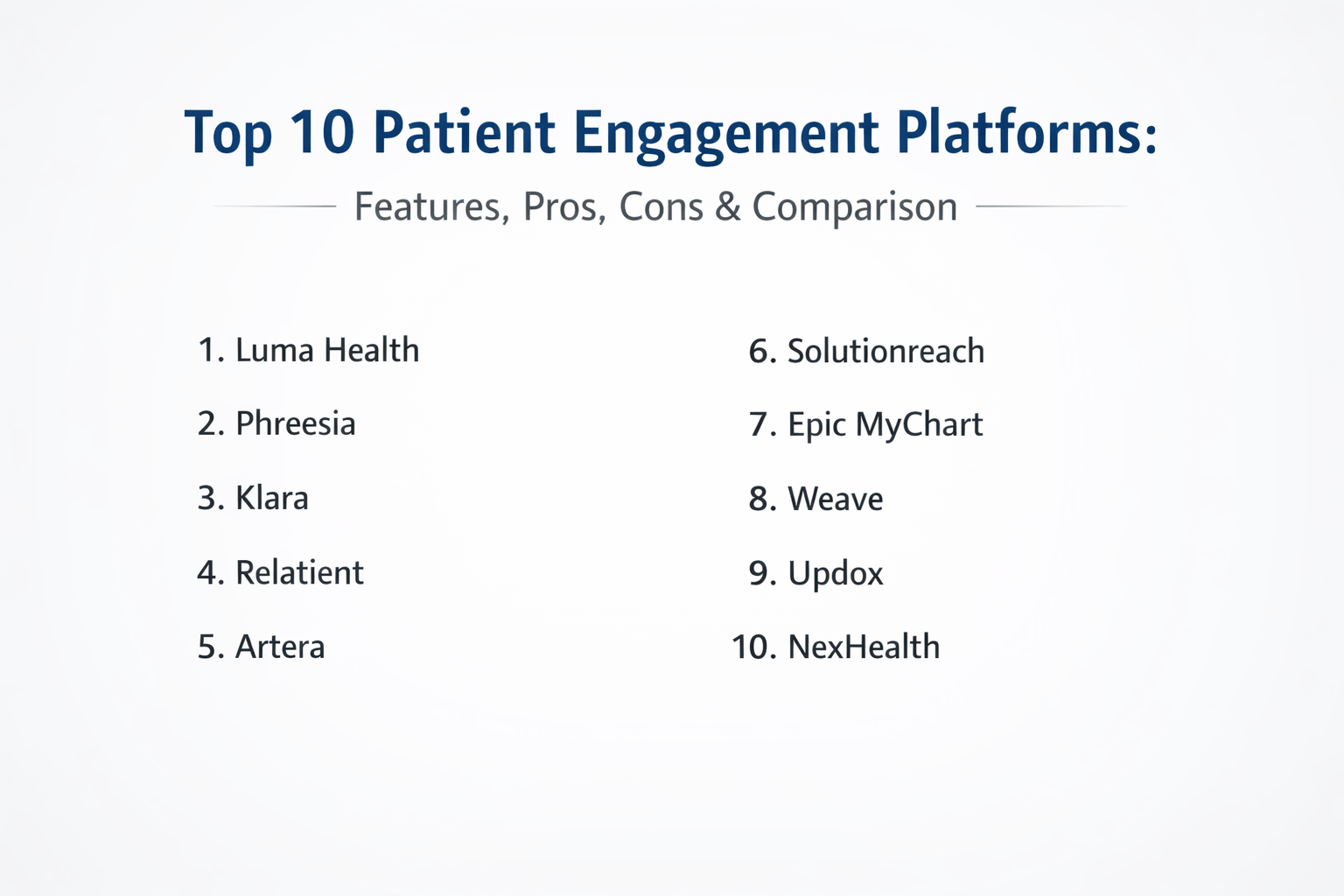 Top 10 Patient Engagement Platforms: Features, Pros, Cons & Comparison ...